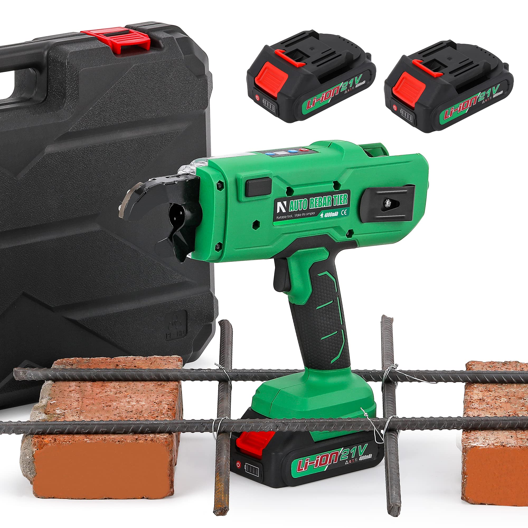 NEWTRY Automatic Rebar Tie Gun Pro 7-34mm Rebar Tier Tying Machine 0.3 ...