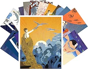 Amazon.com : Postcard Set 24 cards Erte Vintage Painting Art Deco ...