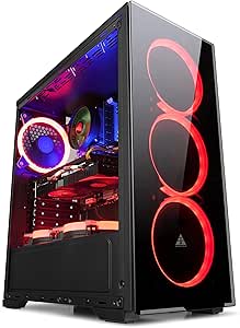 Amazon.com: GOLDEN FIELD N17 Computer Case with 3 LED Red Fans PC ...