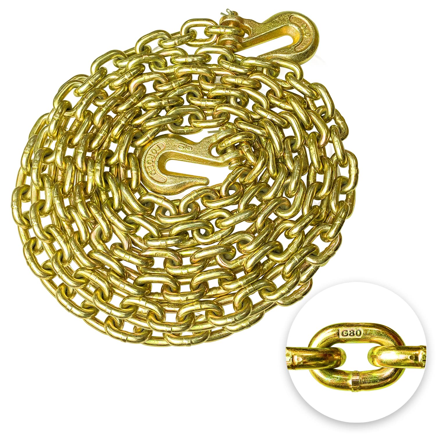 YATOINTO G80 Transport Binder Chain 5/16 Inch x 12 Foot Safety/Binder ...