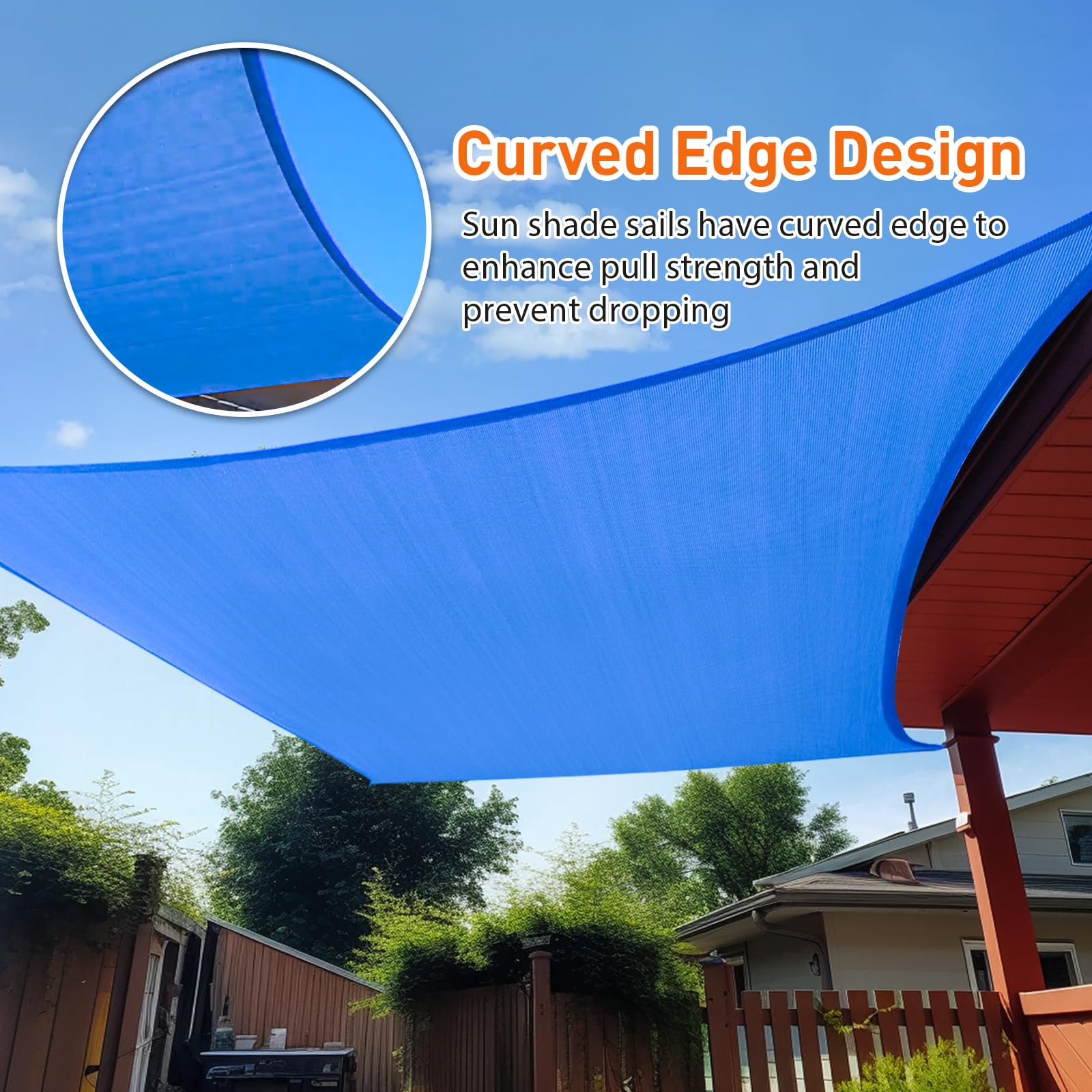 Artpuch 4'x4' Customize Blue Sun Shade Sail UV Block 185 GSM Commercial ...