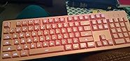 Amazon.com: Basaltech Pink Keyboard with 7-Color LED Backlit, 104 Keys ...