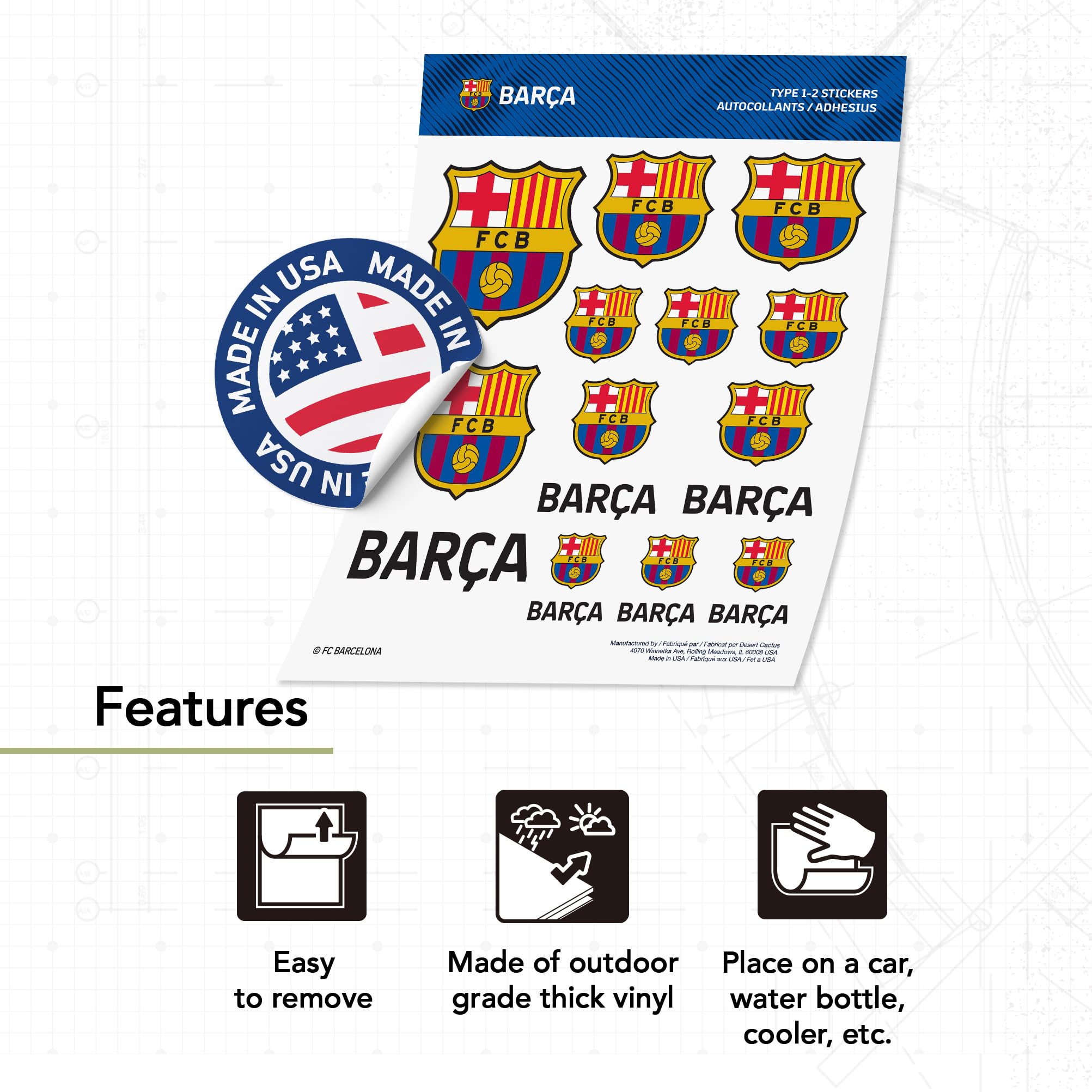 Mua Desert Cactus FC Barcelona Stickers Barça Sheet Vinyl Football ...