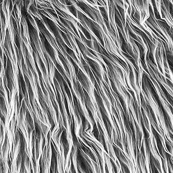 Amazon.com: Long Pile Shaggy Faux Fur Frost Mongolian Squares Fabric ...