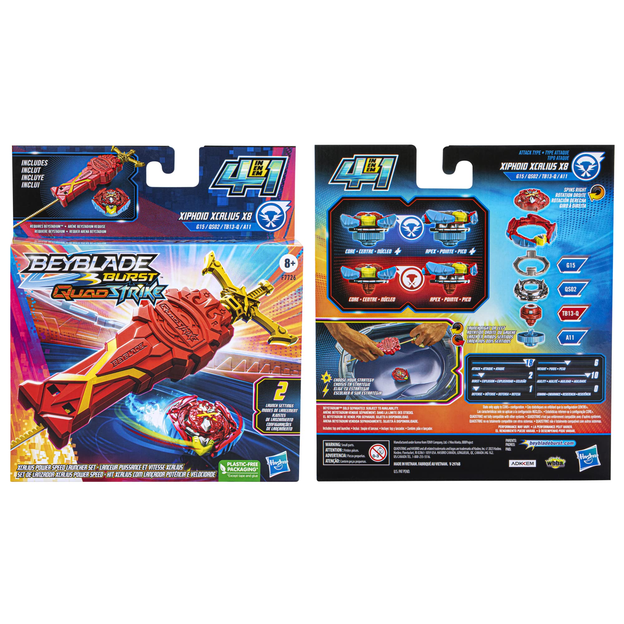 Mua BEYBLADE Hasbro Burst QuadStrike Xcalius Power Speed Launcher Pack ...