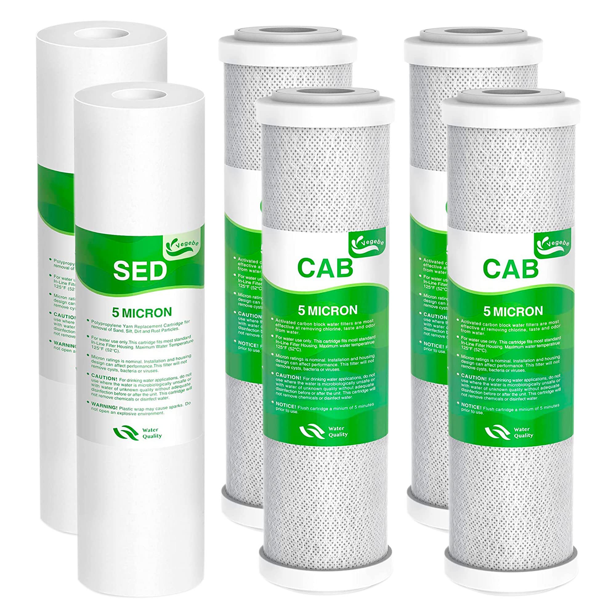 2-Set Pre-Filter Stage 1-3 Replacement Fit for Standard 10” and APEC ...