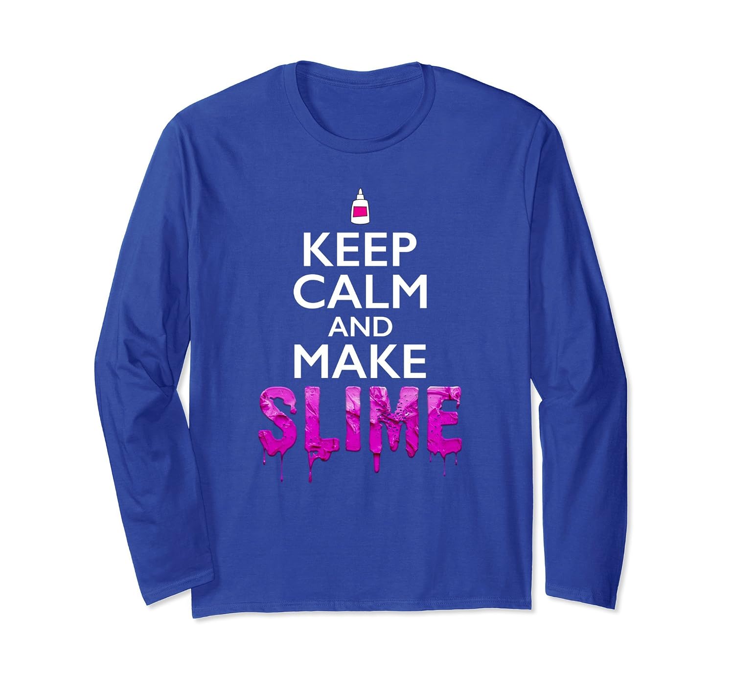 Slime Shirts for Girls Keep Calm and Make Slime Long Sleeve-4LVS