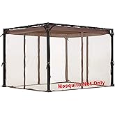 Amazon.com: REPLACEMENT Mosquito Net for Flat-Roof Pergola - Mesh Bug ...