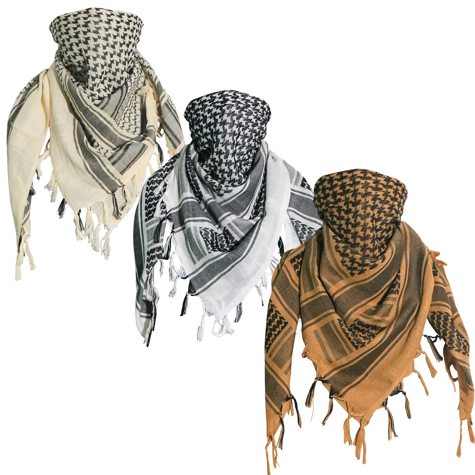 Ever Fairy Military Shemagh Tactical Desert Scarf Cotton Arab Keffiyeh ...