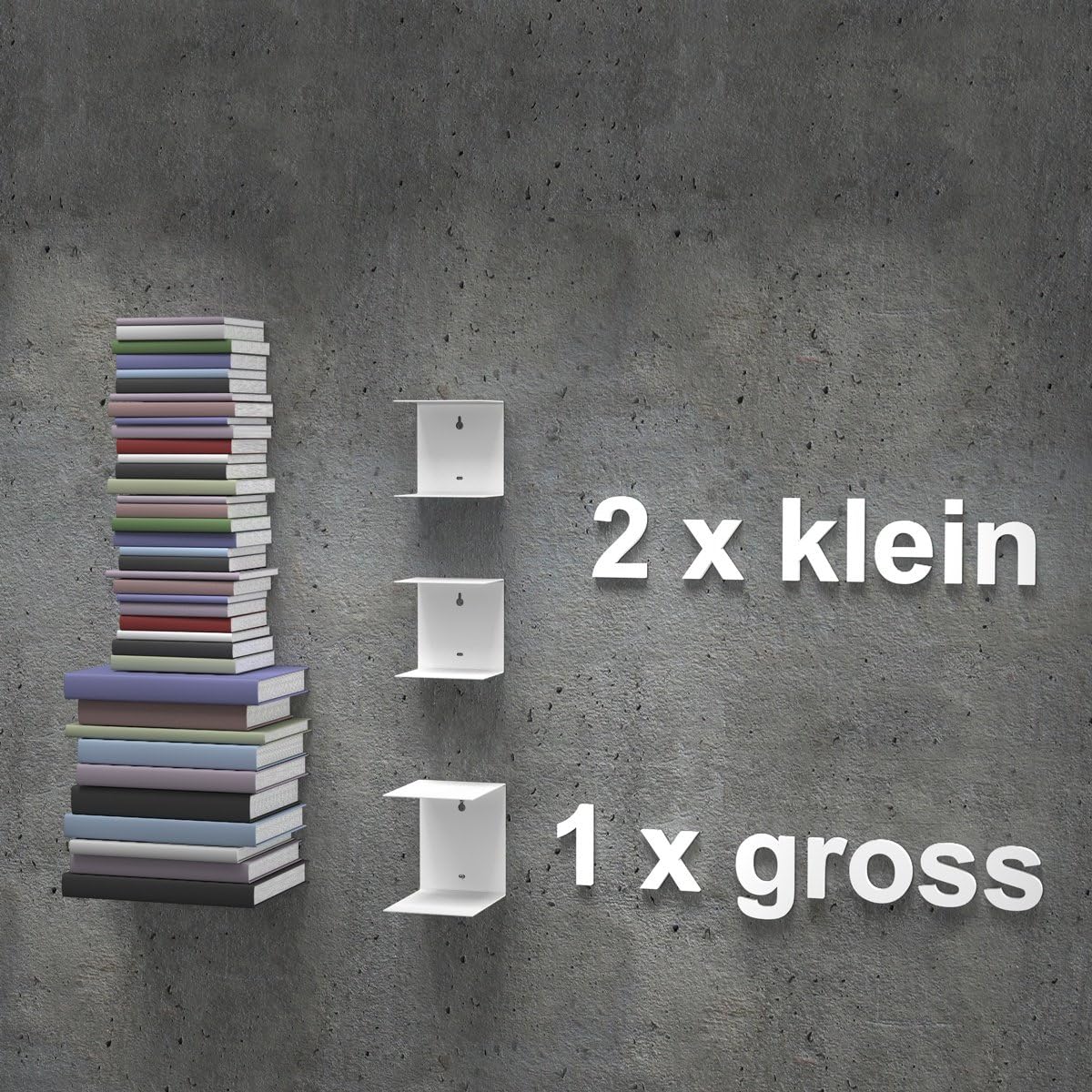 home3000 The invisible bookshelf variable 2-1 small and big in white ...