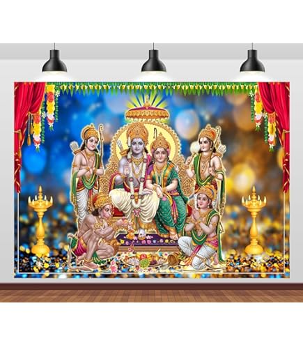 Diwali Photo Booth Props CHNYWORK 8x6ft Indian Hindu Gods Backdrop ...