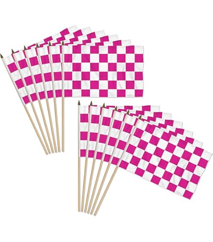 Waving Checkered Flag Pink