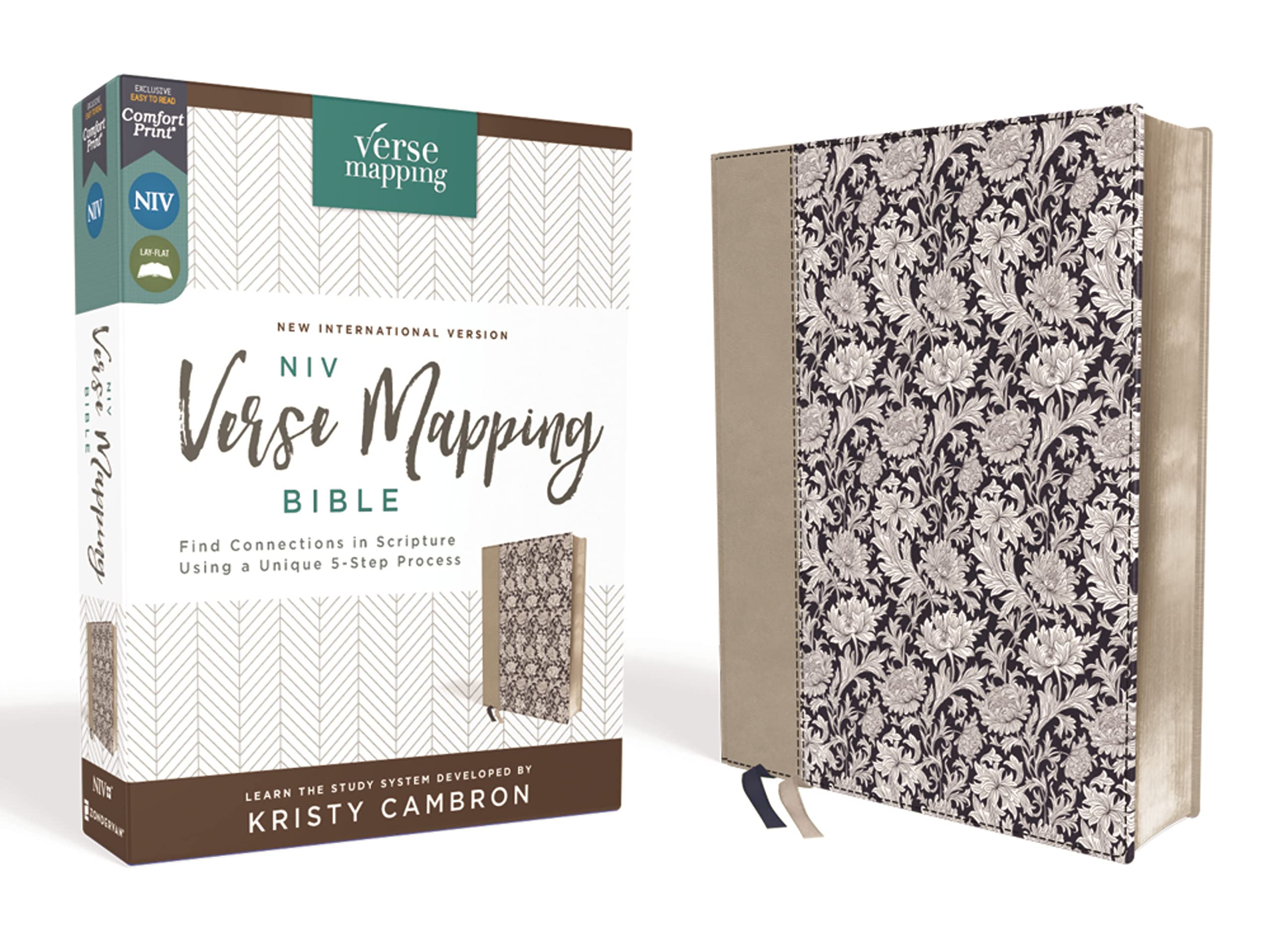Mua NIV, Verse Mapping Bible, Leathersoft, Navy Floral, Comfort Print ...