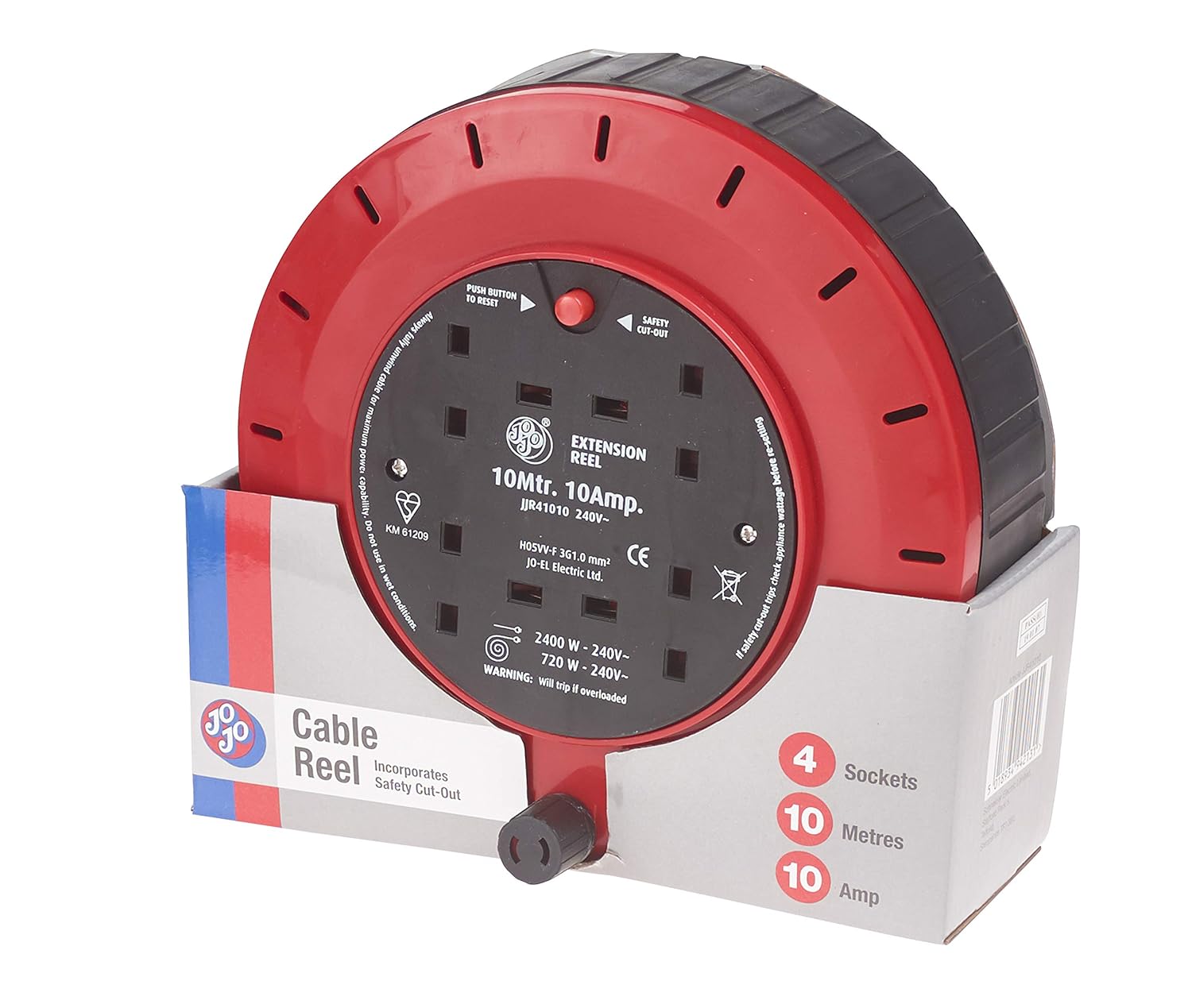 Schneider Electric Thorsman – 4 Socket Extension Lead Reel, 10m, 10A ...