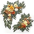 Amazon.com: BASIMAN Set of 2 Wedding Arch Flowers，Artificial Flowers ...