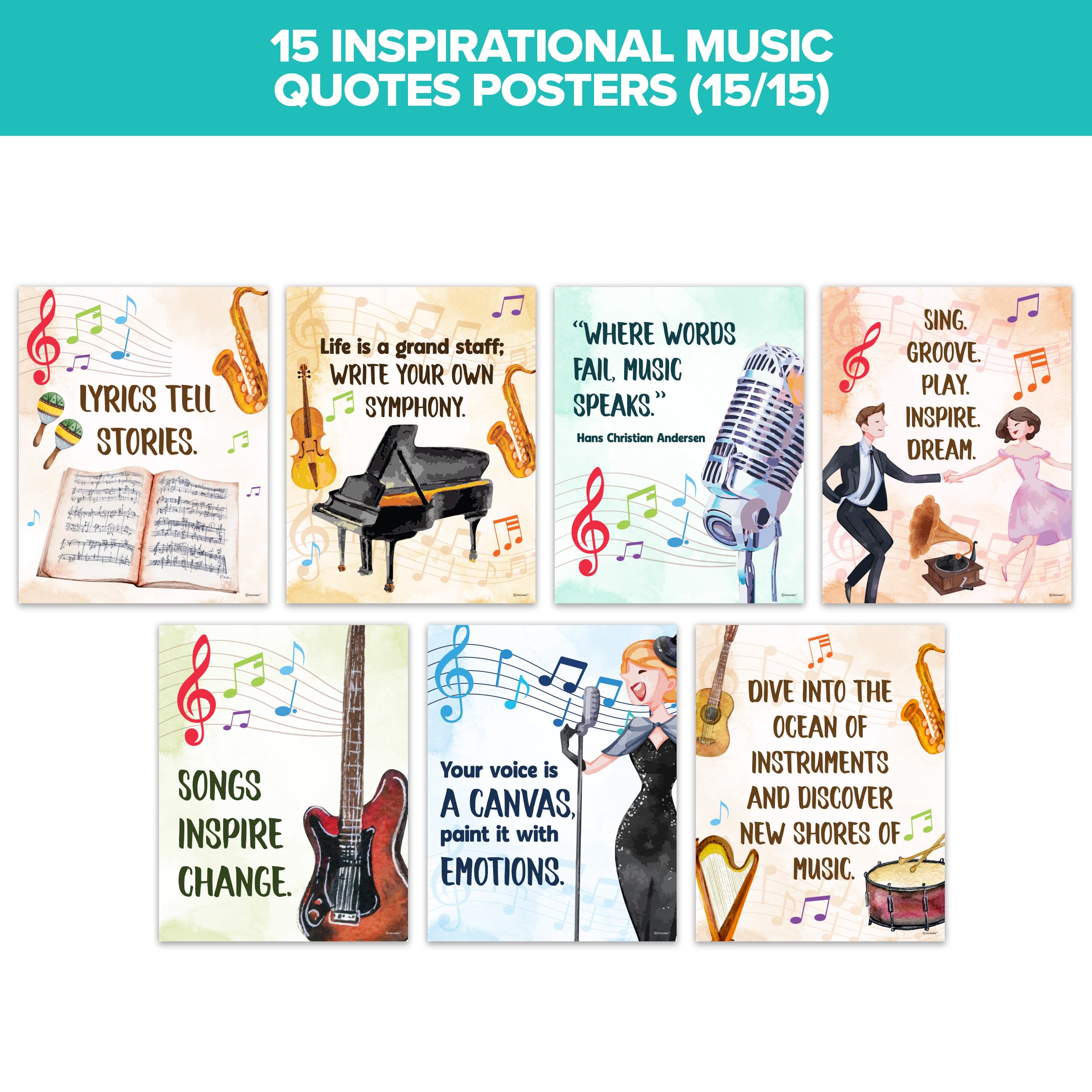 Mua Decorably 15 Music Classroom Posters Elementary - 11x14in Music ...