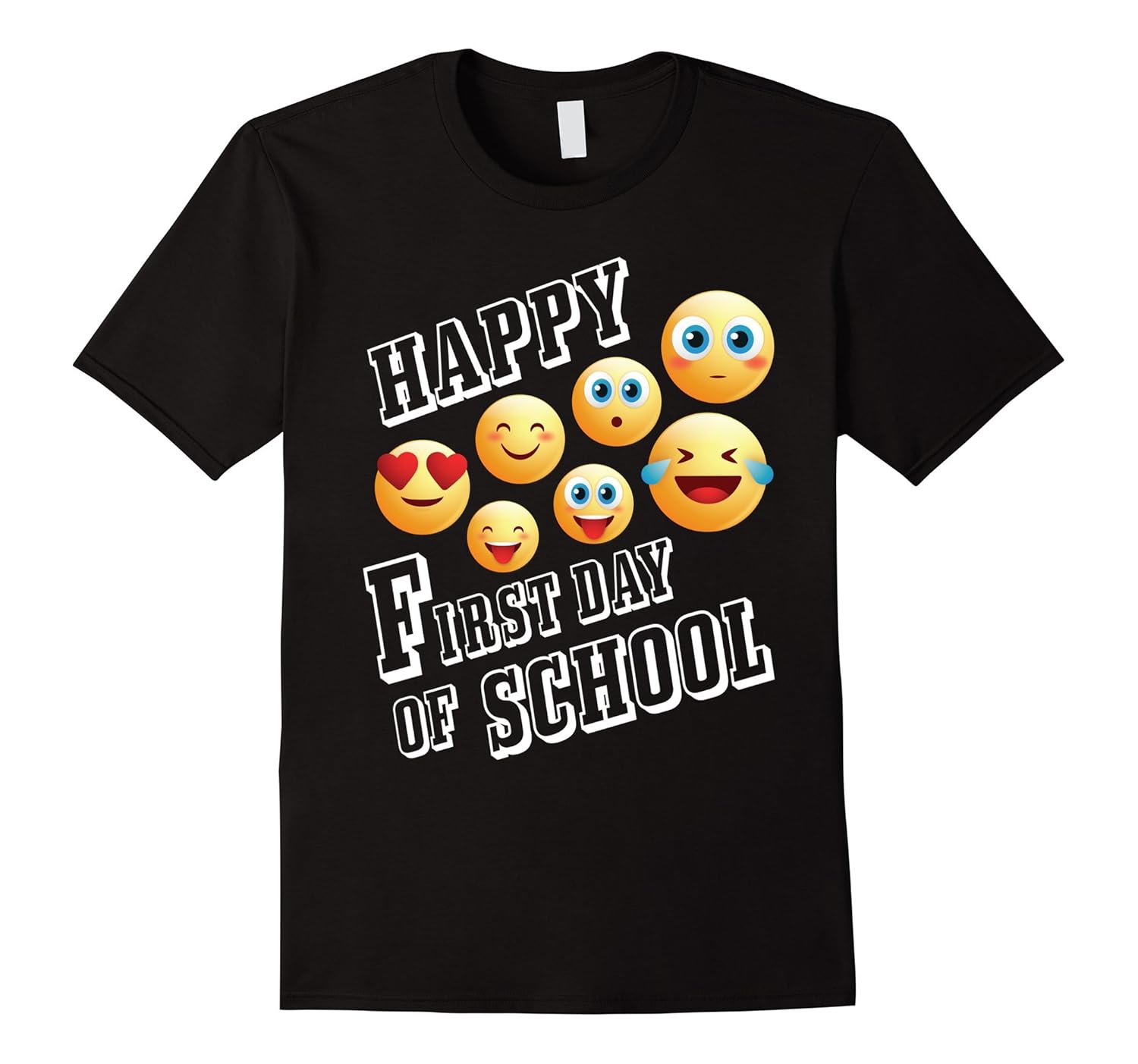 Happy First Day Of School Back To School With Emoji Shirt-TH – TEEHELEN