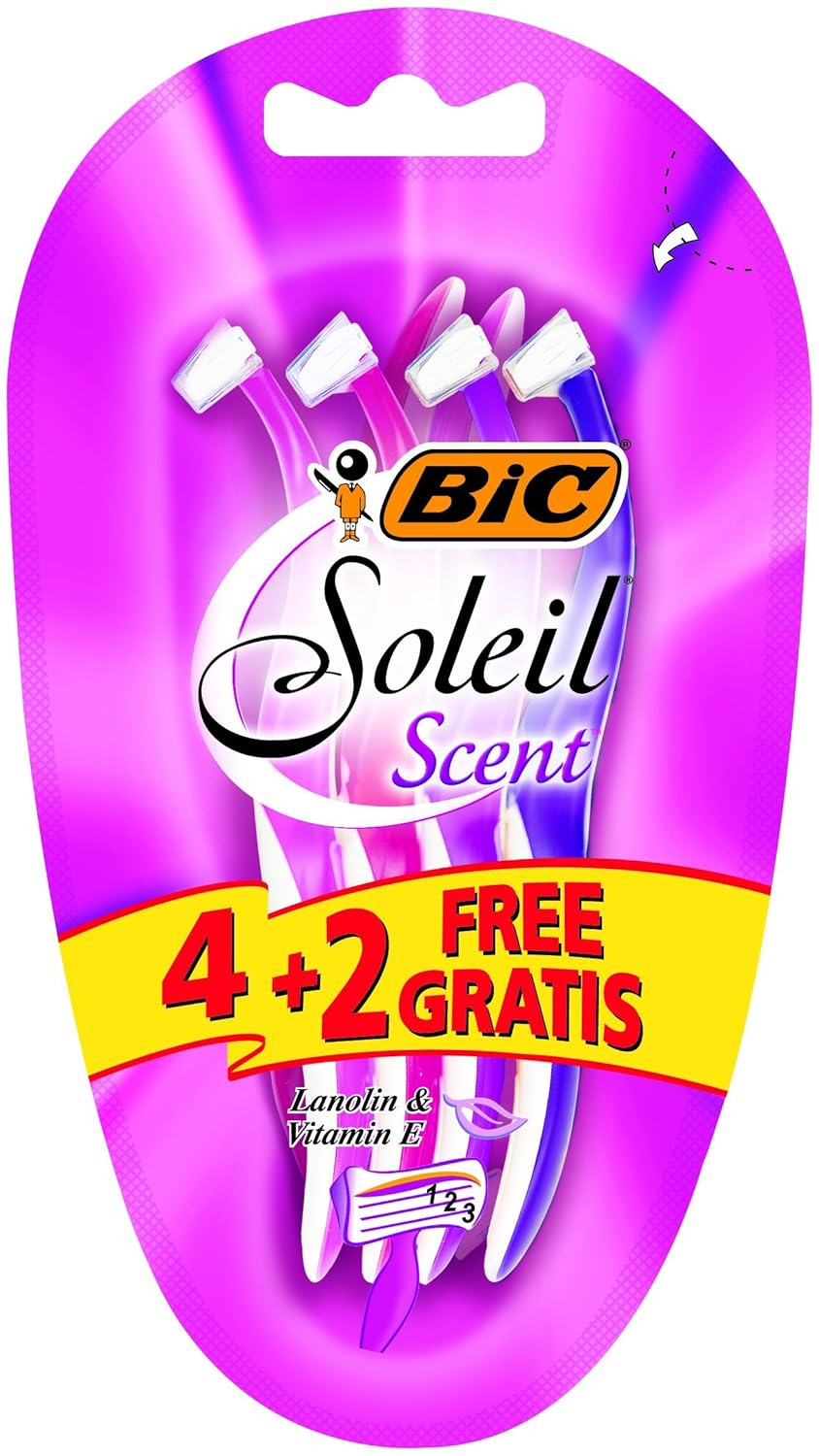 BiC Soleil Scent Lady Triple Blade Disposable Shaver Blister of 4+2 ...