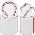 Amazon.com: 200 Pcs Baseball Paper Plates 9'' and 7'' Disposable ...