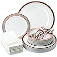 Amazon.com: By Madee PREMIUM Elegant Plastic Dinnerware Set - 175 Pc ...