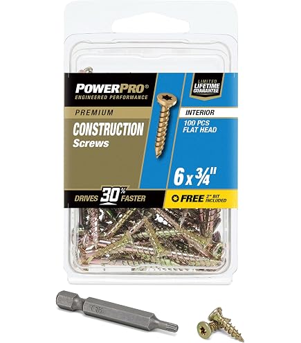 Bit Wood Screws Power Pro Premium One Multi-Material Flat Head Screws ...