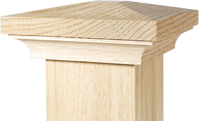 Flat Peak Newel Cap - For Use with 3" Newel Posts (Red Oak): Amazon.co ...
