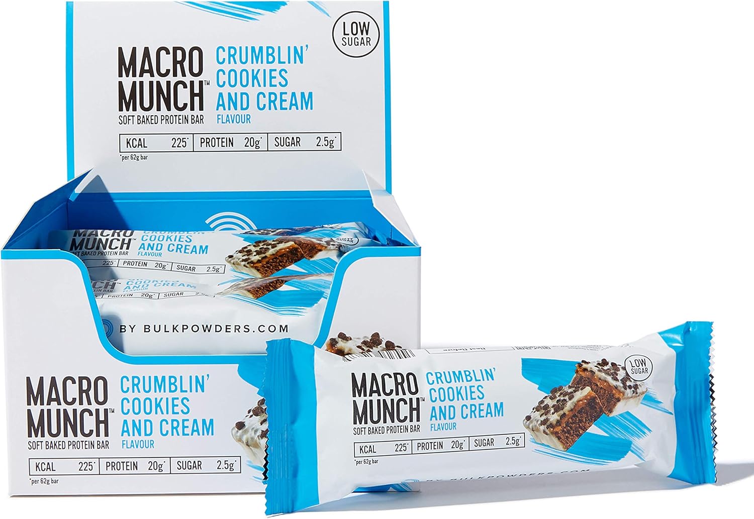 Bulk Macro Munch Protein Bar, Crumblin’ Cookies and Cream, 62 g, Pack ...