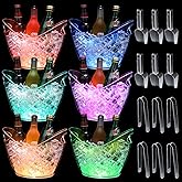 Amazon.com: 6 Pcs LED Ice Bucket Bulk with Scoop and Tongs 4L LED Light ...