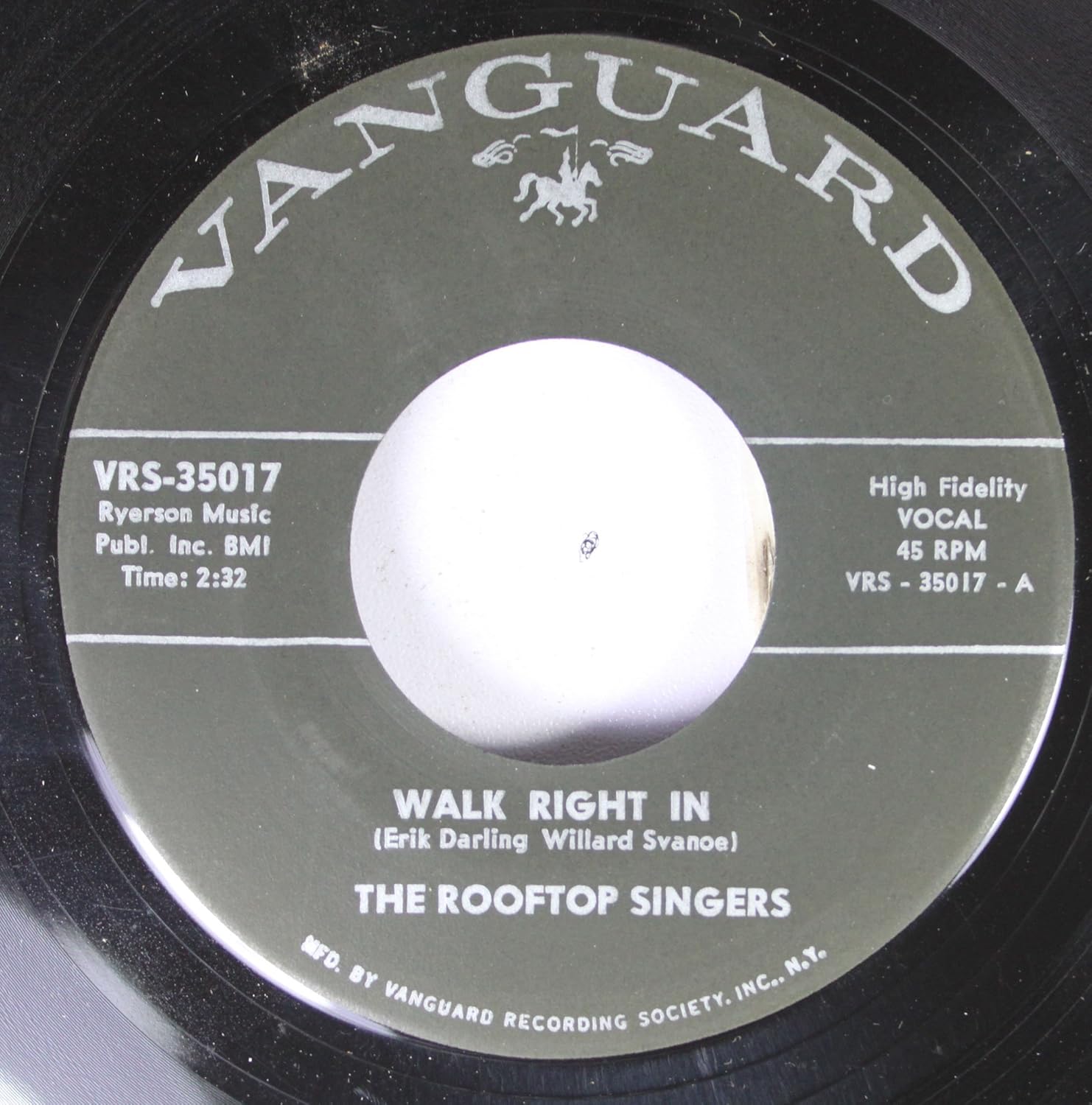 Rooftop Singers - The Rooftop Singers 45 RPM Walk Right In / Cool Water ...