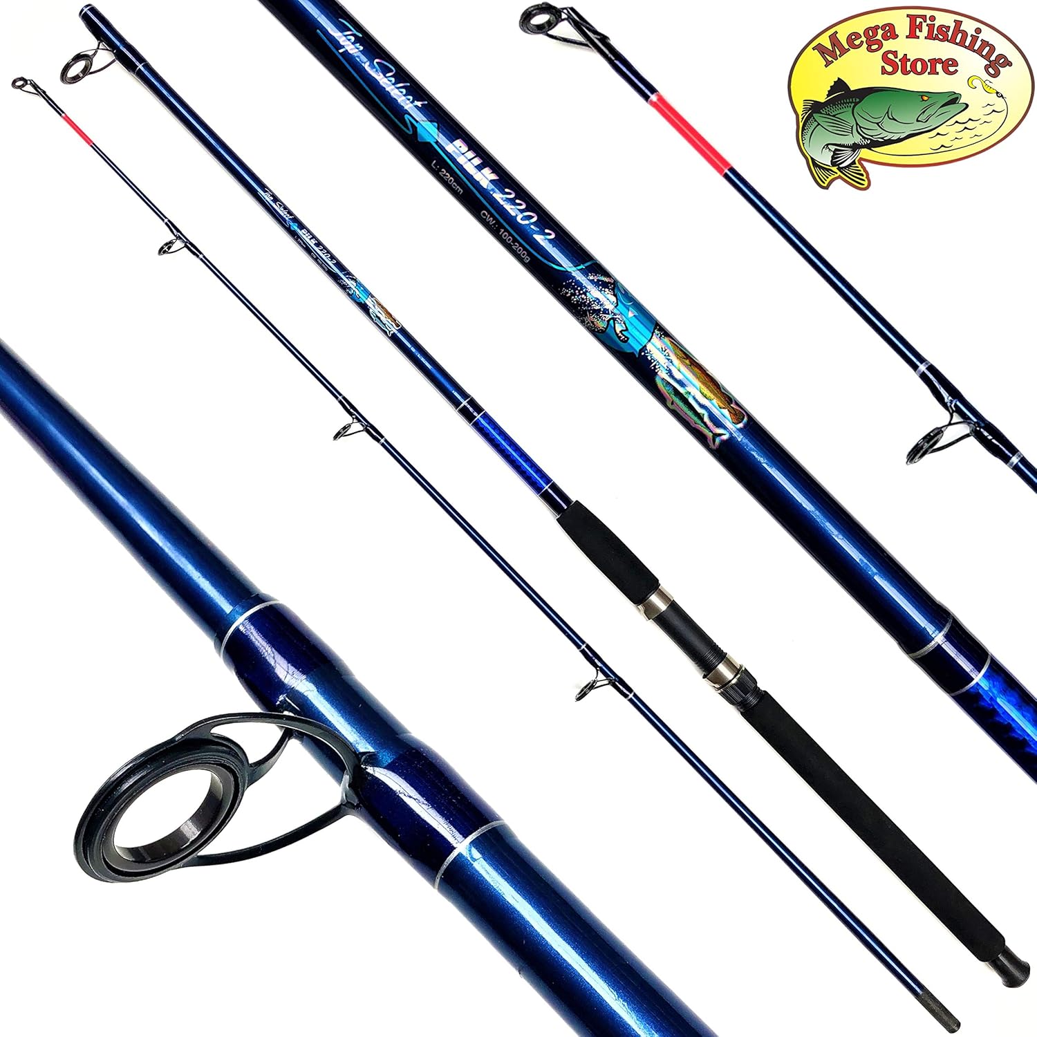Mega Fishing Pilk 220 Boat Rod/Pilk Rod/Sea Rod 2.20 m / 100-200 g Cod ...