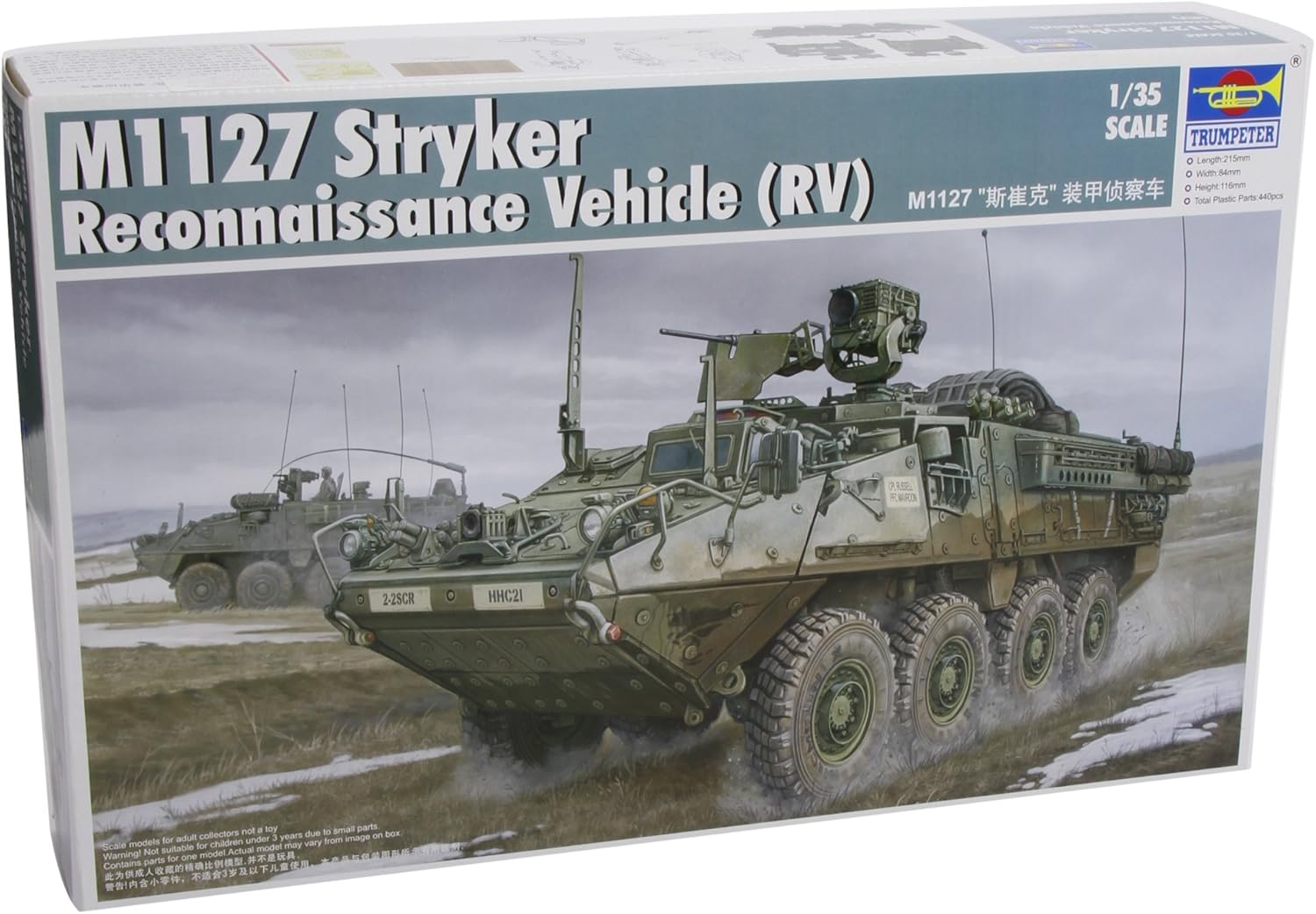 Trumpeter M1127 TRU00395 Stryker Reconnaissance Veicolo in Scala 1:35 ...