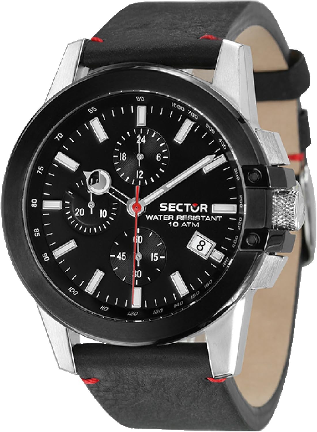 SECTOR Herren Chronograph Quarz Uhr mit Leder Armband R3271797004 ...
