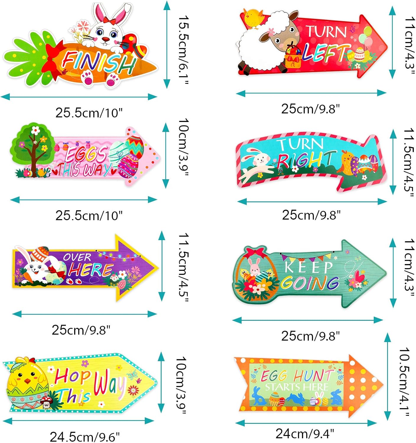 HOWAF 16 Easter Hunt Arrows Kids Party Home Decoration Garden Easter ...