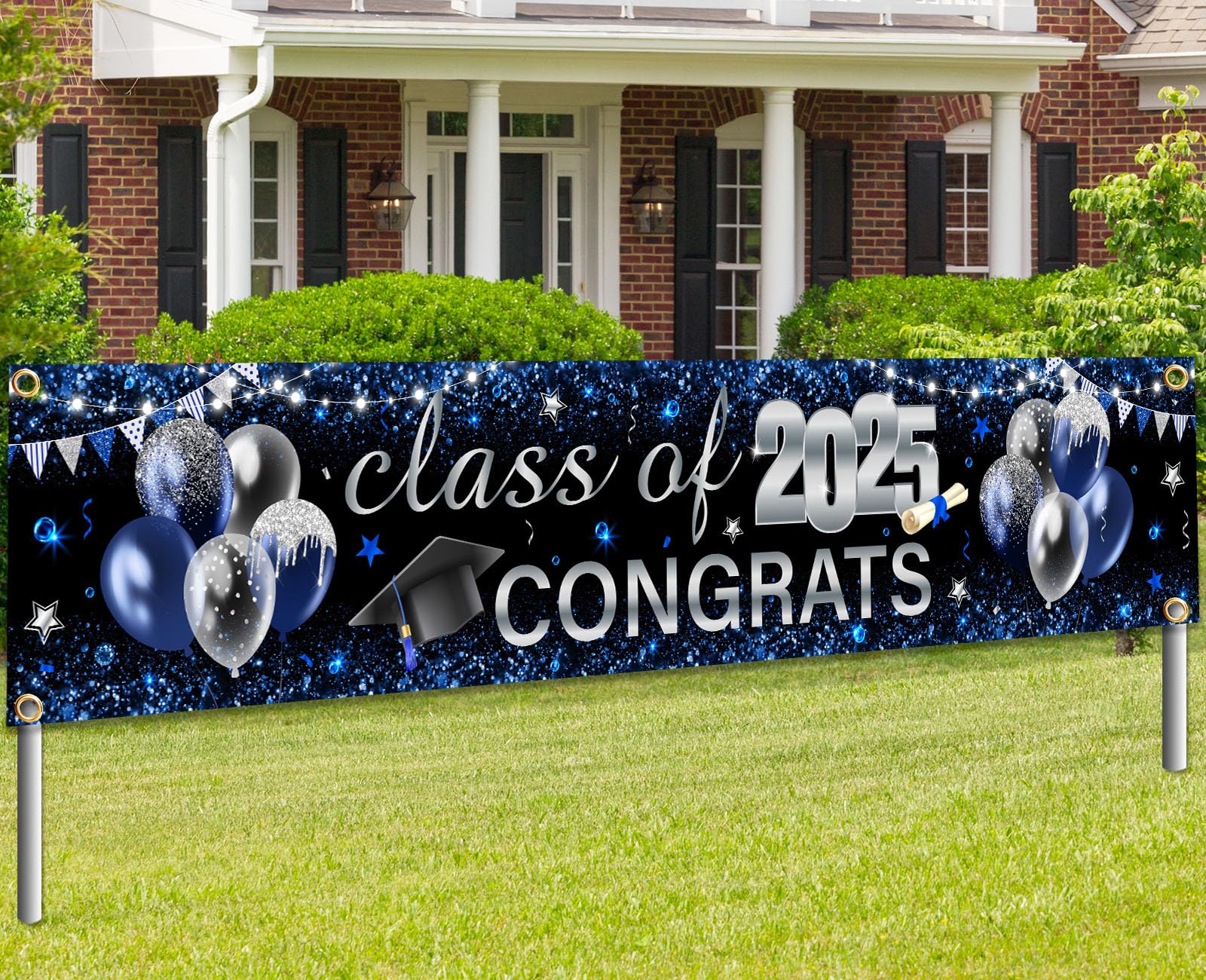 2025 Graduation Decorations-Blue Class of 2025 Banner Large Yard Sign ...