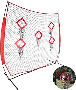 Amazon.com : Bkisy 8’ x 8’ Football Net One or Five Target Football ...