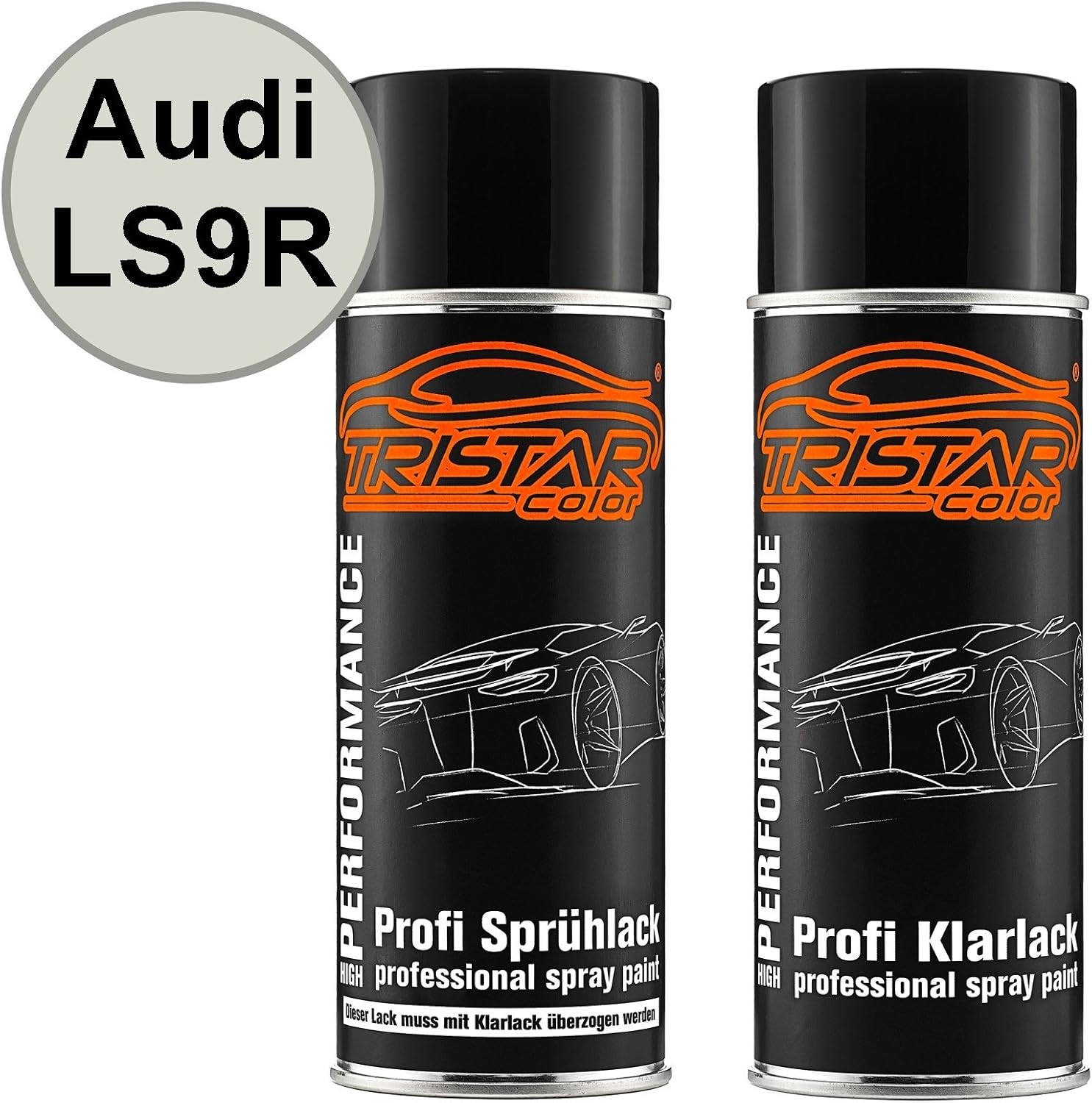 TRISTARcolor Autolack Spraydosen Set für Audi LS9R Gletscherweiss Perl ...