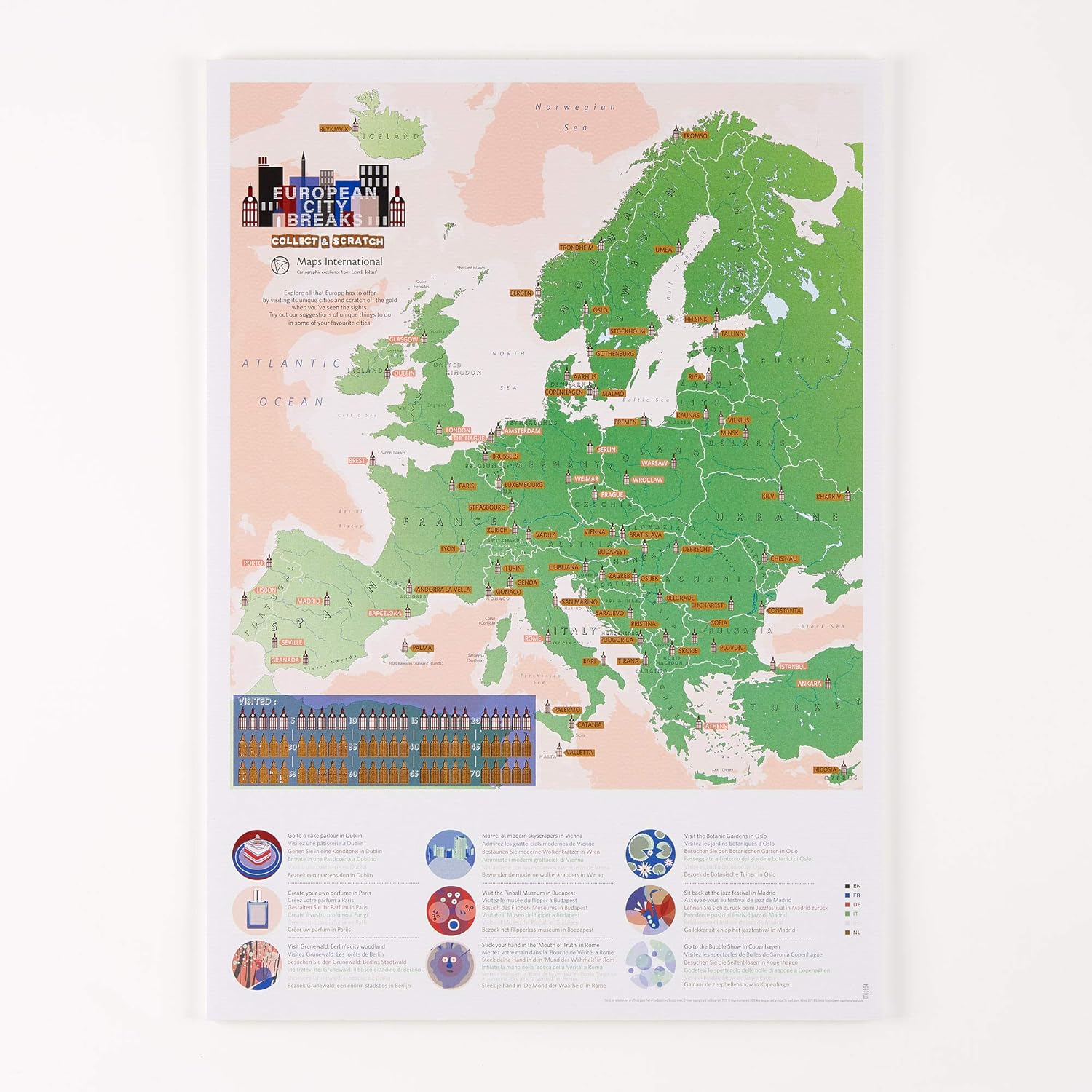 Maps International Scratch off Map European City Breaks – Travel Gifts ...