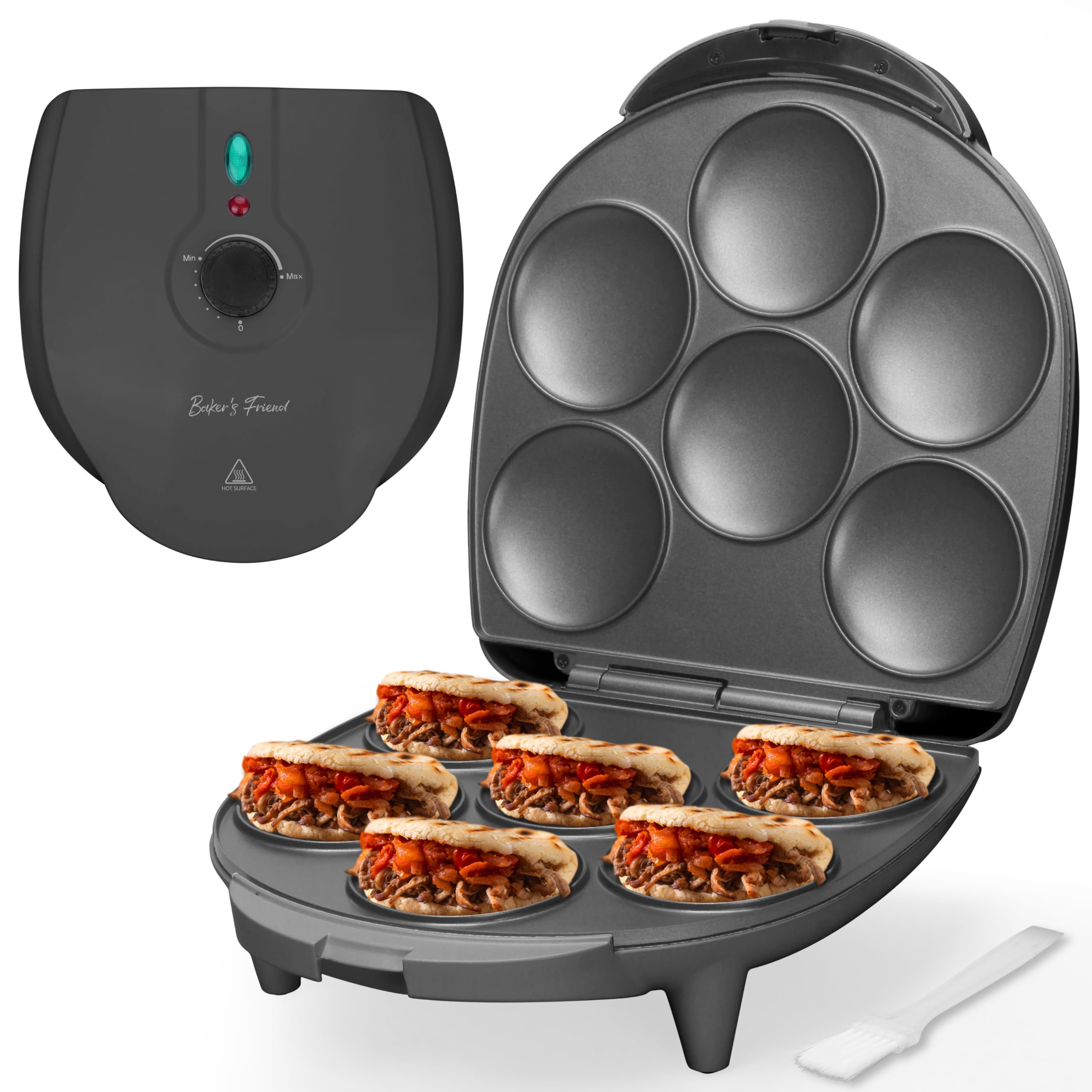 Baker's Friend Electric Arepas Maker with Browning Control, Mini ...