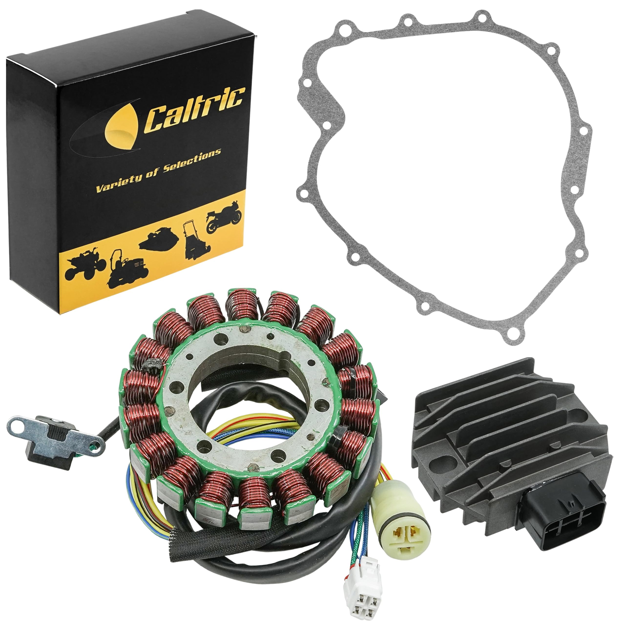 Caltric Stator and Regulator Rectifier with Gasket Compatible With ...