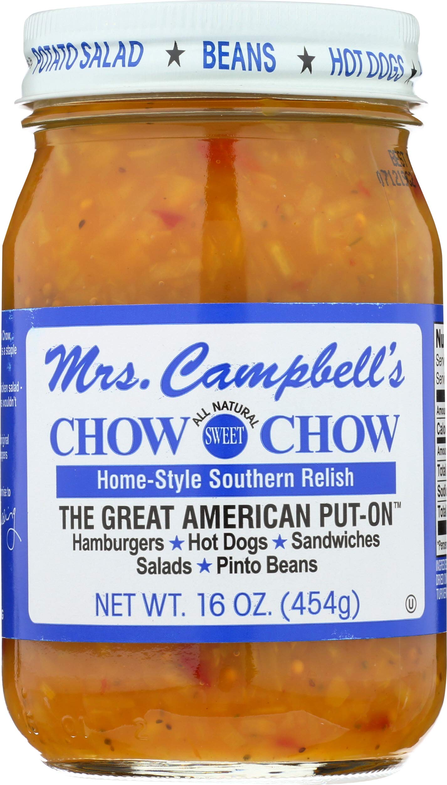 Amazon.com : Chow Chow - Two-16 Oz Jar - Mild : Chow Chow Relish ...