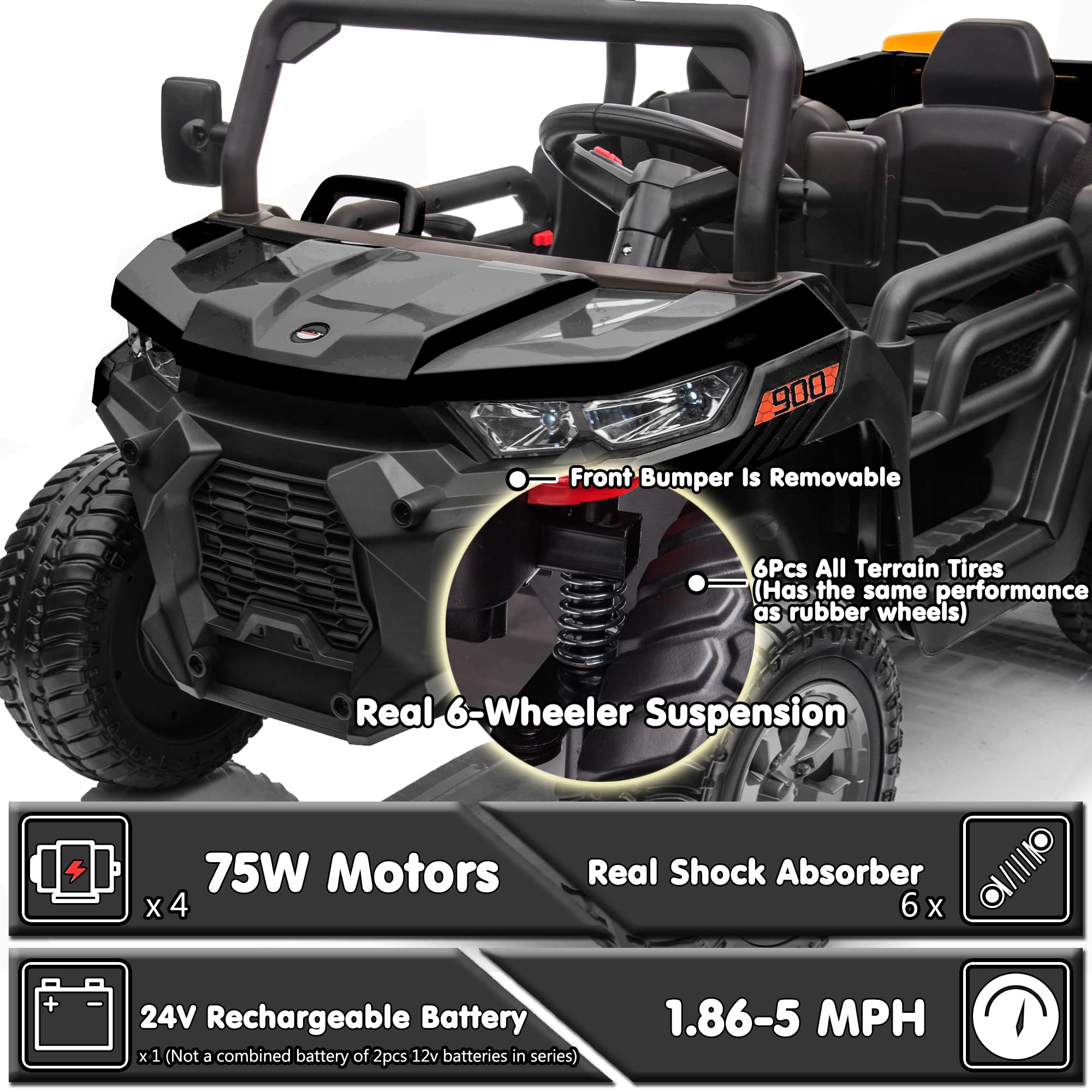 Mua sopbost 24V 6-Wheeler 4x75W 4WD Ride On Truck with Electric Auto ...