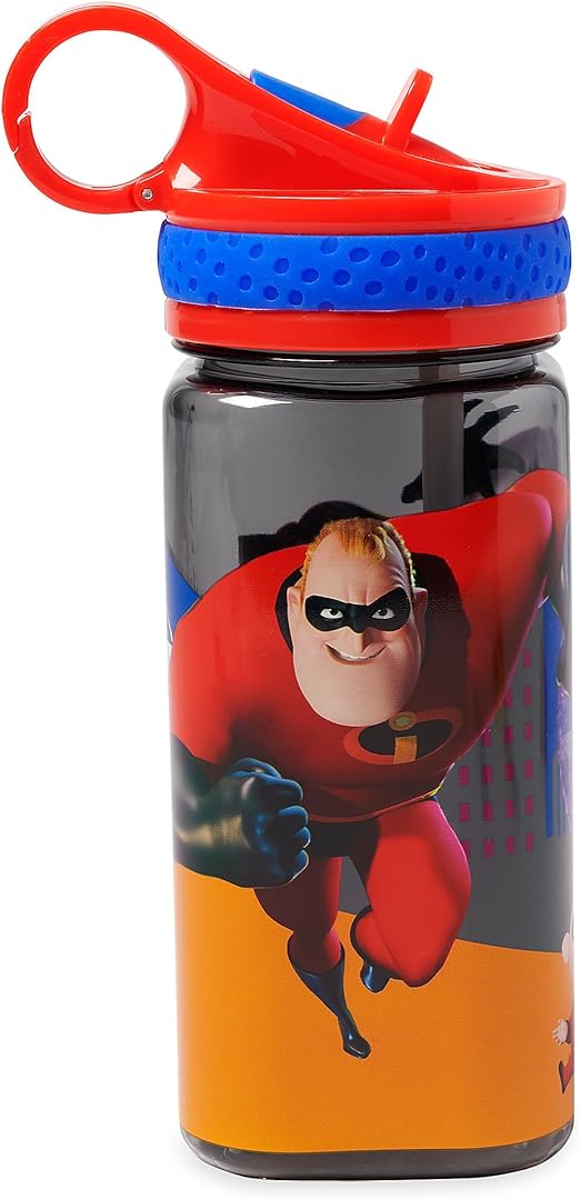 Amazon.com | Disney Incredibles 2 Water Bottle with Built-In Straw ...