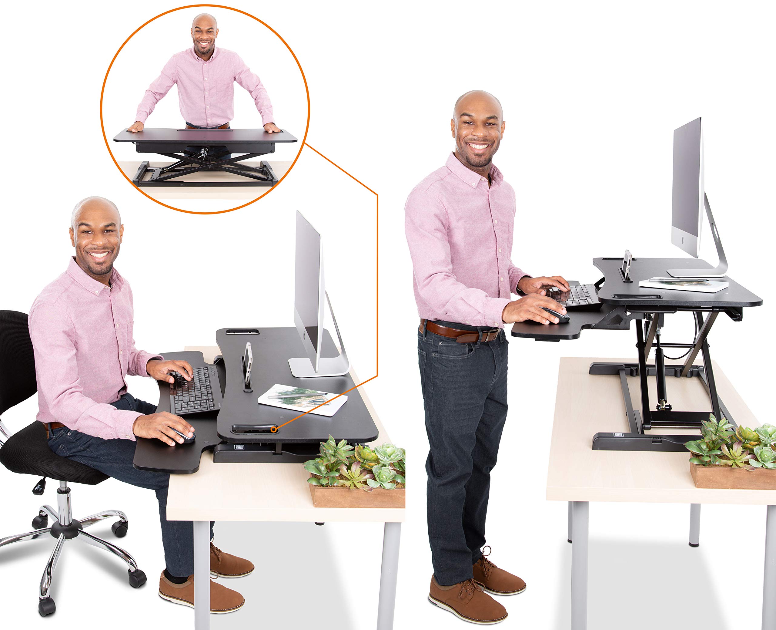 Flexpro Hero 37 Inch Standing Desk | 2 Level Standing Desk Converter ...