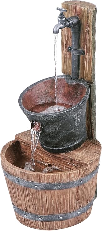 Iron Tap Bucket and Barrel Cascade Water Feature: Amazon.co.uk: Garden ...