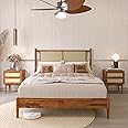 Amazon.com: Bme Oliver 15 Inch Signature Bed Frame with Rattan Headboard - Bohemian & Mid ...