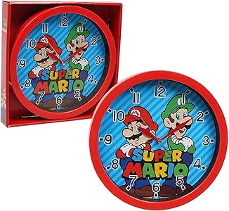 Amazon.com: Accutime Watch Corp Super Mario Frame Wall Clock Nice for ...