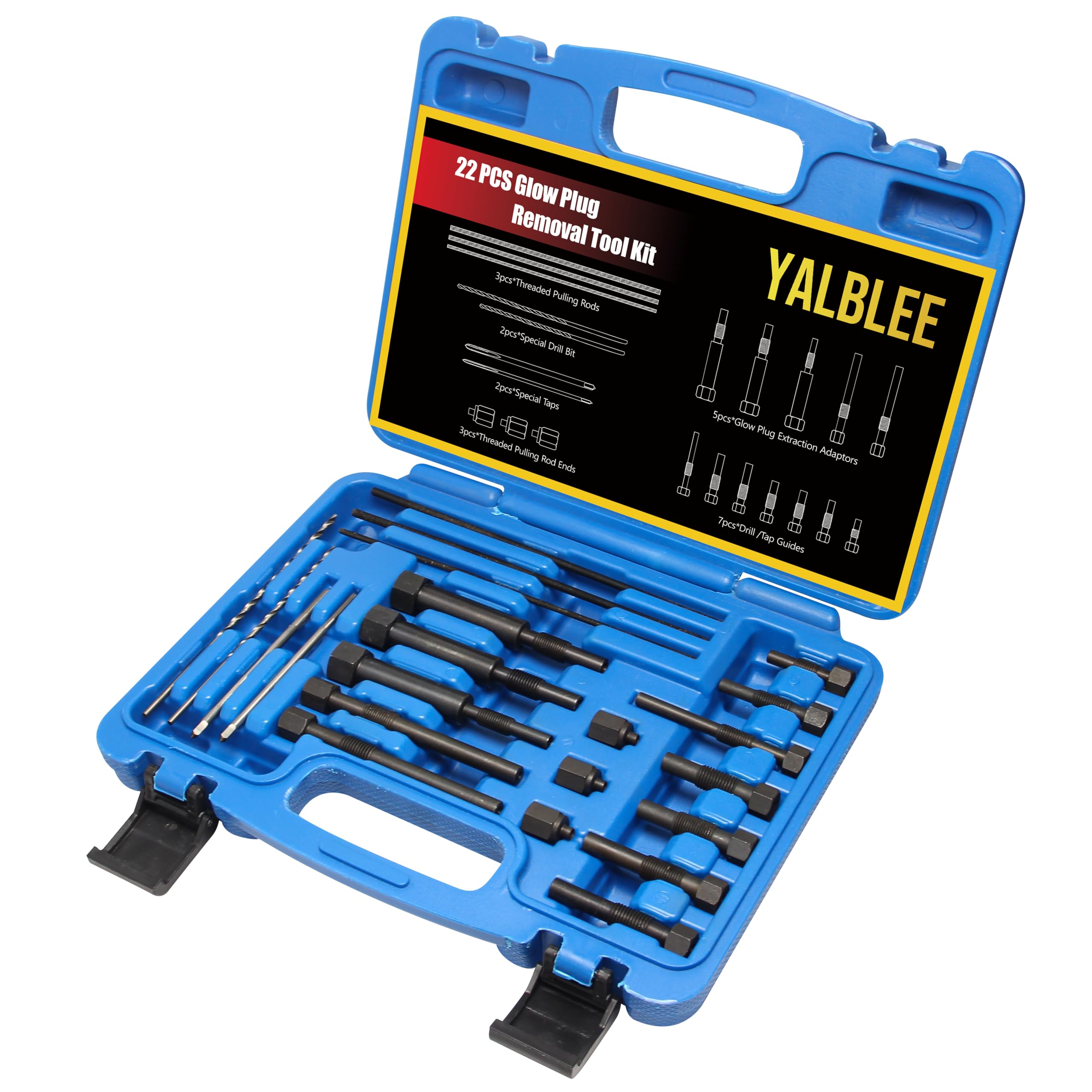 Glow Plug Removal Tool | 22-Piece High-Hardness Extraction Kit | M8 ...