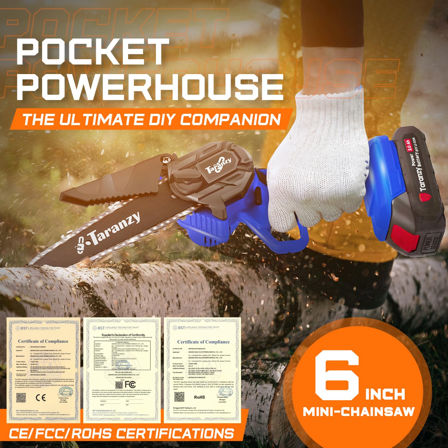 Mua Taranzy Mini-Chainsaw 6 Inch, Super Powerful Mini Chainsaw Cordless ...
