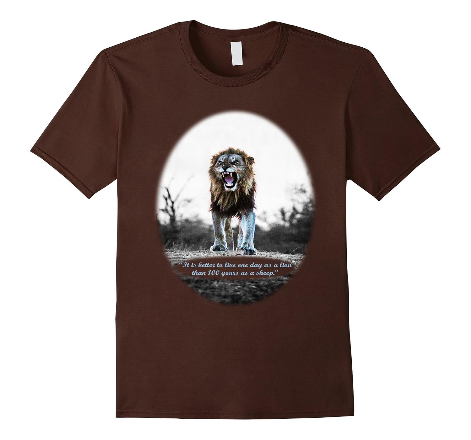 Benito Mussolini – Live like a Lion – quote Funny T-Shirt-TH – TEEHELEN
