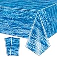 Amazon.com: Hegbolke 8 Pack Ocean Wave Tablecloths - Disposable Plastic ...